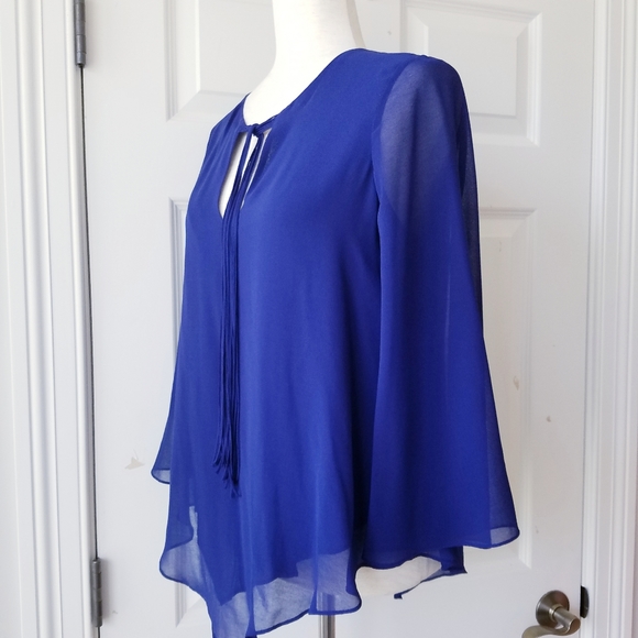 Rory Beca | Tops | Rory Beca Royal Blue 34 Bell Sleeves Blouse | Poshmark